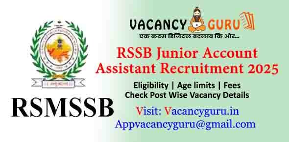 RSSB Junior Account Assistant Recruitment 2025 Online Form RSMSSB Best ...