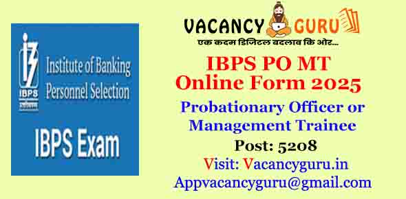 IBPS PO MT Recruitment 2025 Probationary Officer Management Trainee ...